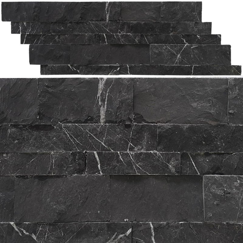 Nero Marquina Black Marble Z Panel Wall Cladding Split Face - Cem ...