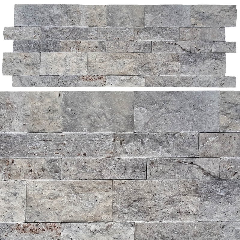 Silver Travertine Wall Cladding Split Face Wall Cladding - Cem Marble ...